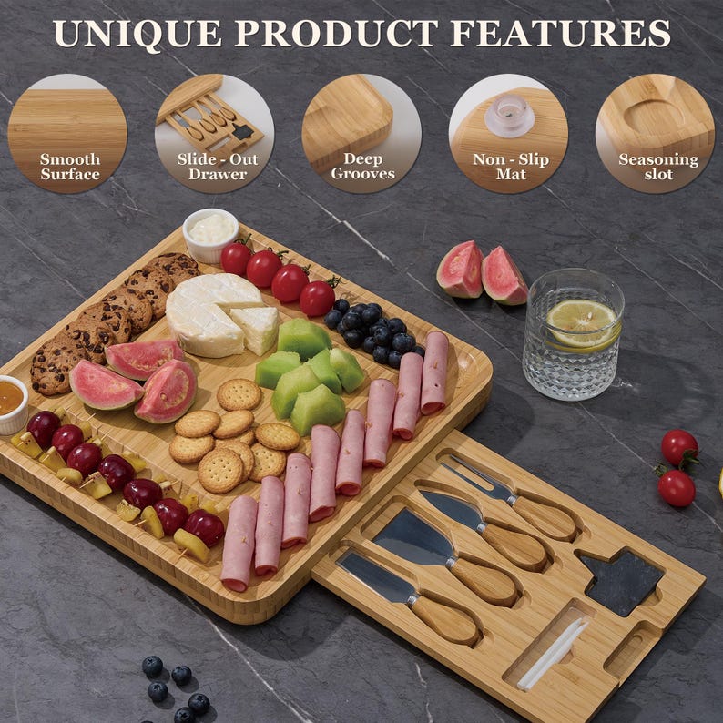 Custom Engraved Bamboo Charcuterie Board, Personalized Cheese Board ...