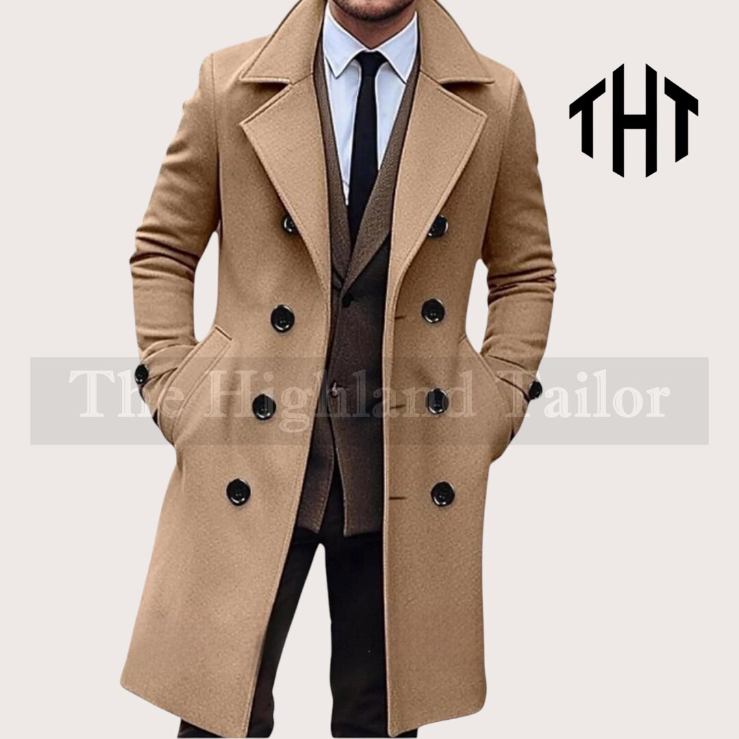 Custom Long Wool Coat for Men | Victorian Steampunk Trench | Gothic ...
