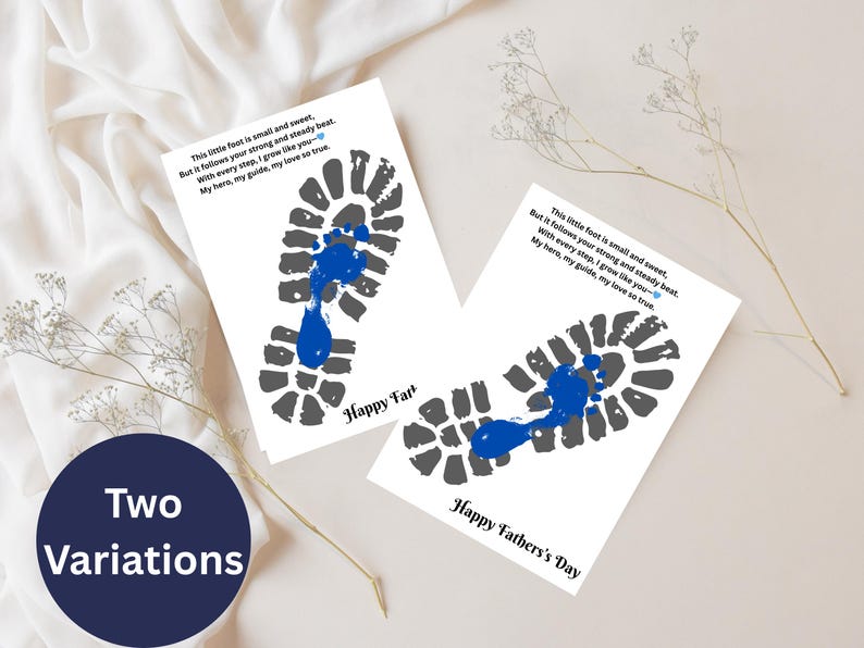 Father’s Day Footprint Handprint Craft | Printable Gift for Dad ...