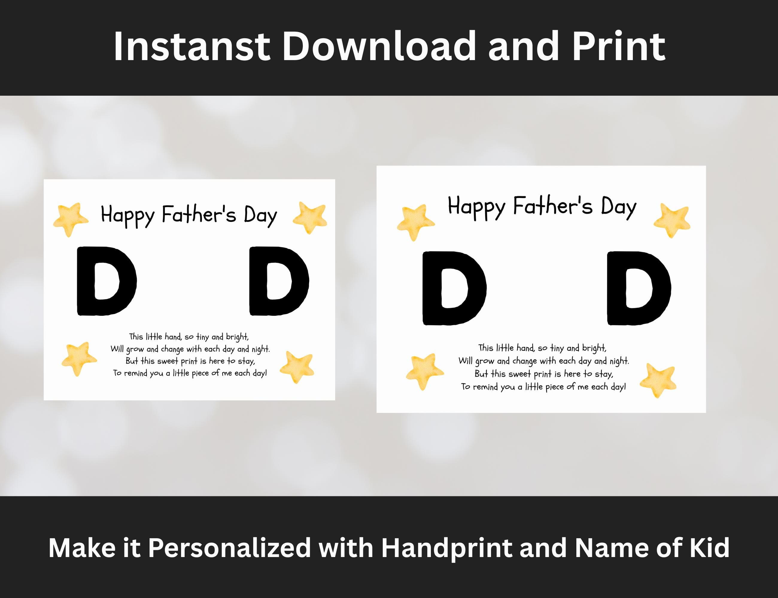 Father's Day Craft, Printable Handprint Art, Fathers Day Handprint ...