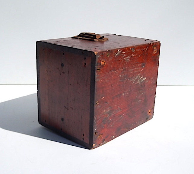 Antique Vintage Wood Box / Storage Organization / Unusual Wood Box ...
