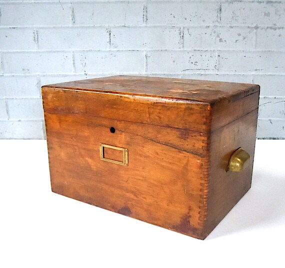 Antique Wood Box With Handles / Storage Organization / - Etsy