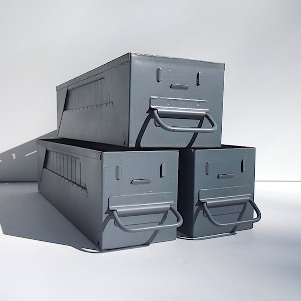 Metal Storage Bin - Etsy