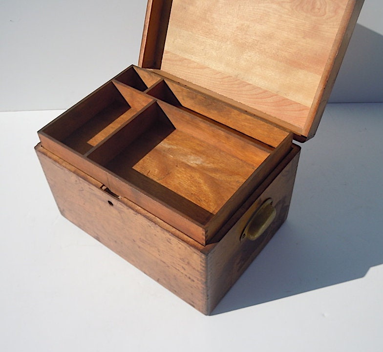 Antique Wood Box With Handles / Storage Organization / Distressed Wood ...
