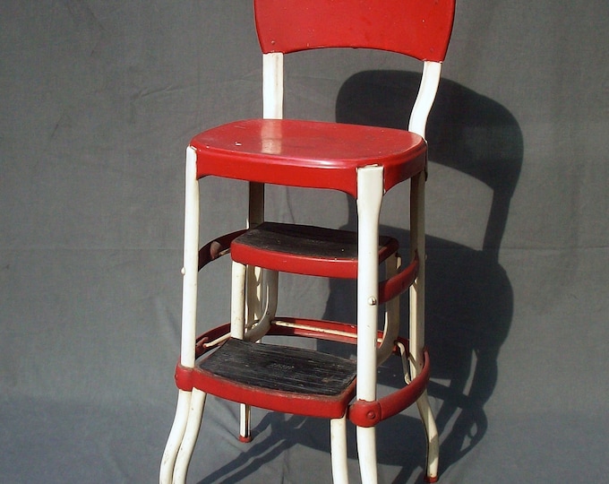 Vintage Cosco Metal Step Stool / Chair - Etsy
