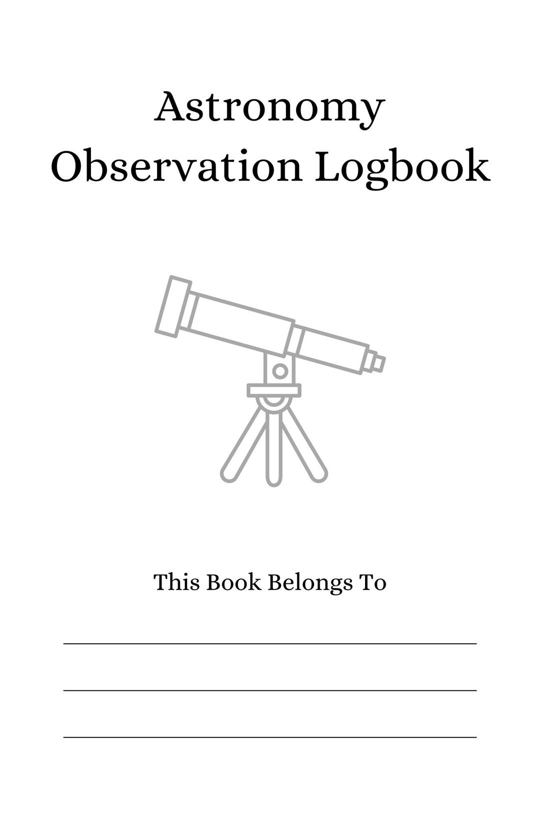 Astronomy Observation Log Book | Star Gazing Journal | Sky Tracker ...