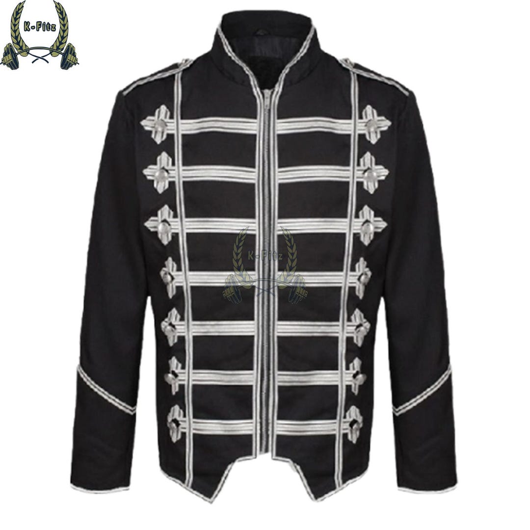 Black Gothic EMO Parade Jacket With Gift for Halloween, Alternative ...