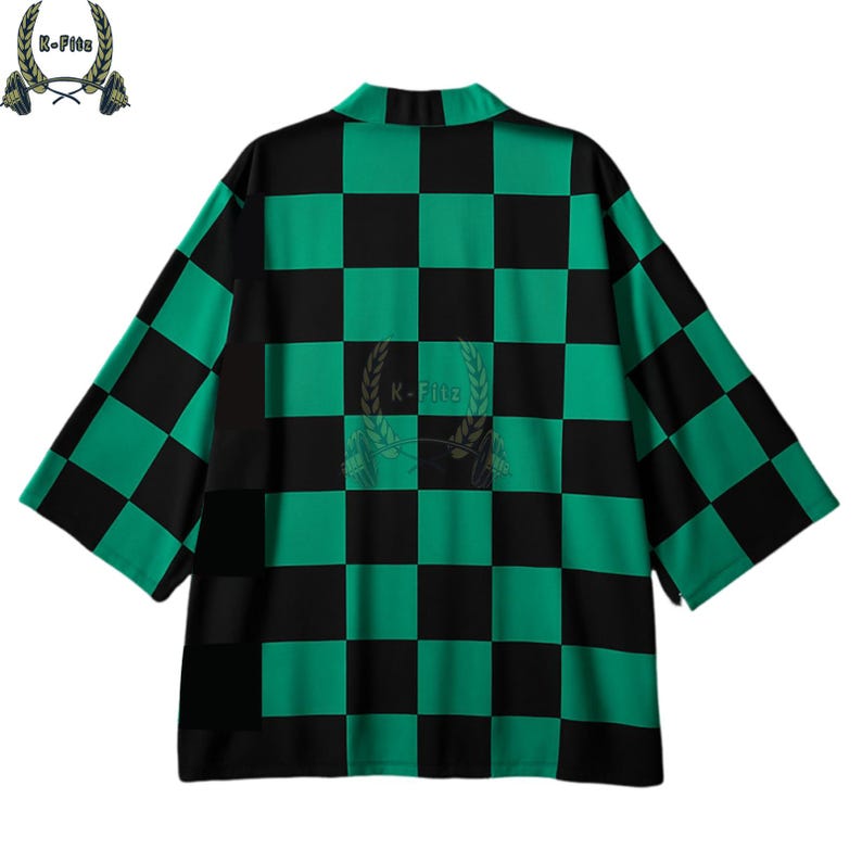 Tanjiro Checkered Kimono Jacket: Anime Cosplay Haori - Etsy