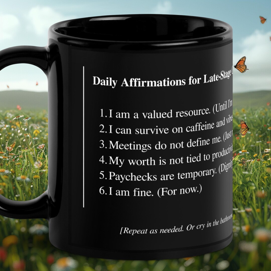 Self Care Mug for Work Stress Funny Affirmations Coffee Mug Anxiety ...