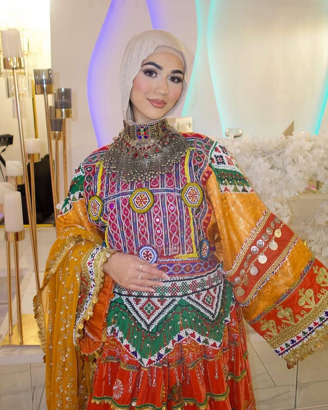 Vibrant Afghan Traditional Dress for Women | Embroidered Kuchi Attire ...
