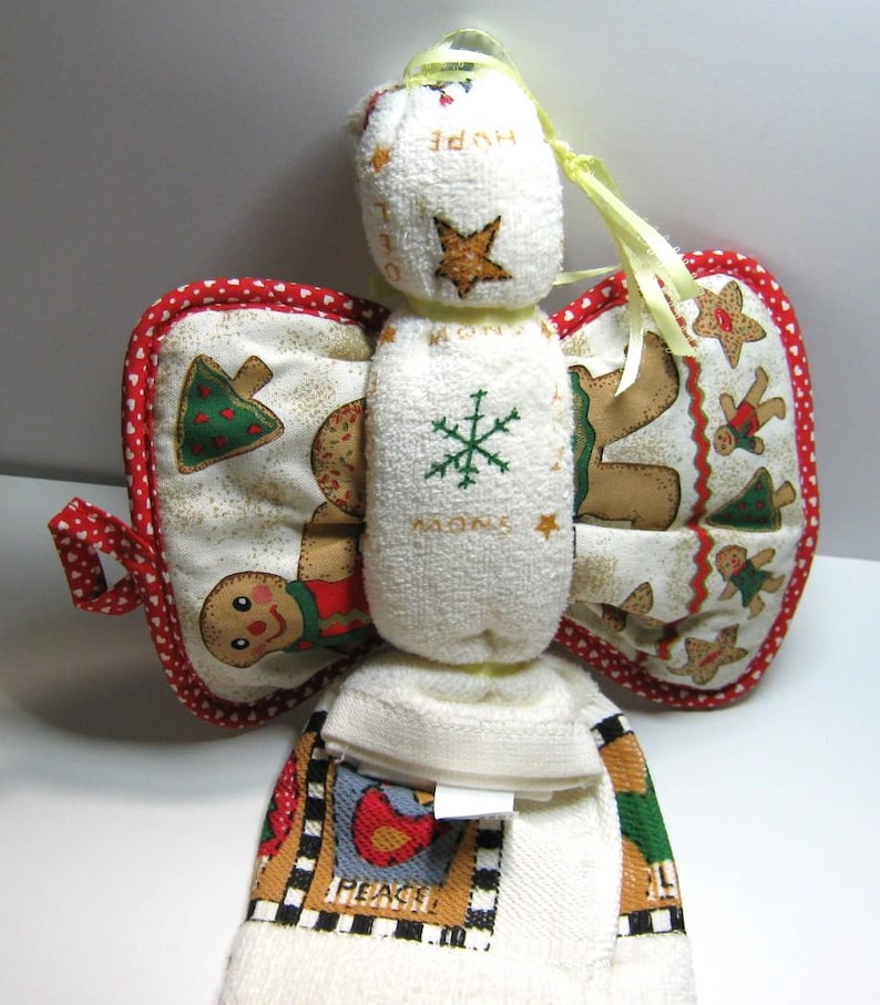 Christmas "kitchen Angel" - Dish Towel, Wash Cloth & Potholder With ...