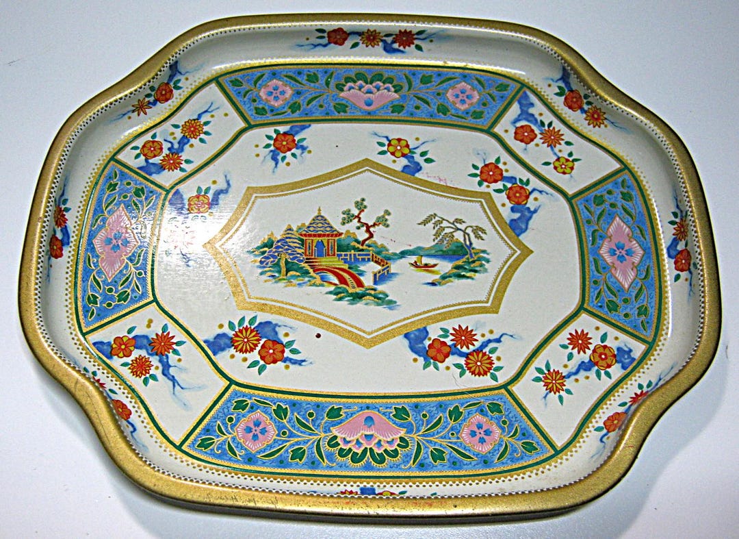 Vintage - Baret Ware Art Grace - Canton - Tin Hors D'oeuvre Tray - Made ...