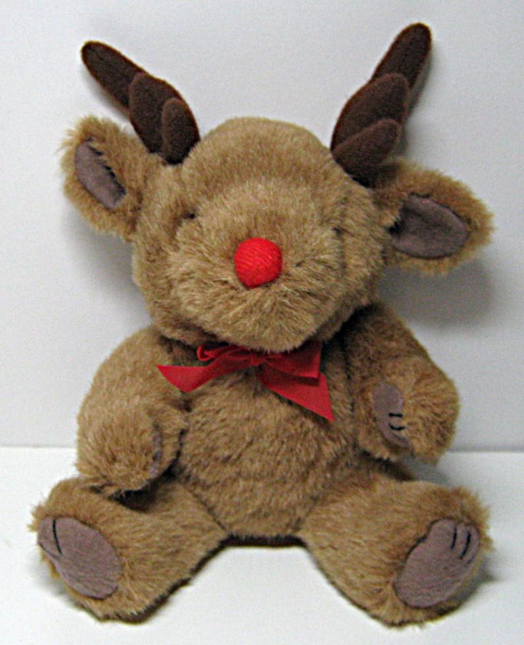 Vintage - Rudolph the Red Nose Reindeer - Jointed Plush Stuffed Toy W ...