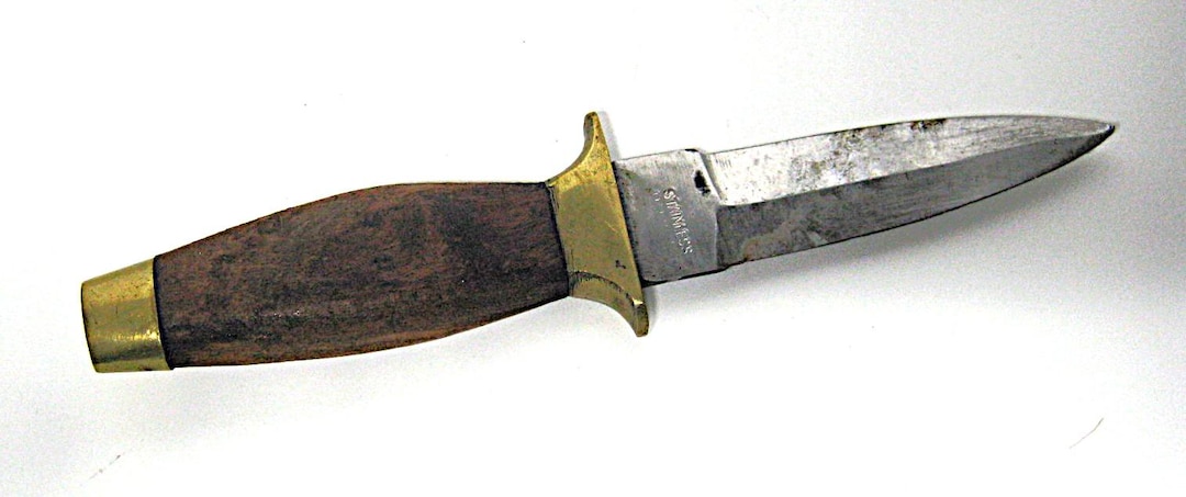 Vintage - Stainless Steel Pakistan Boot Dagger Knife W/brass & Wood ...