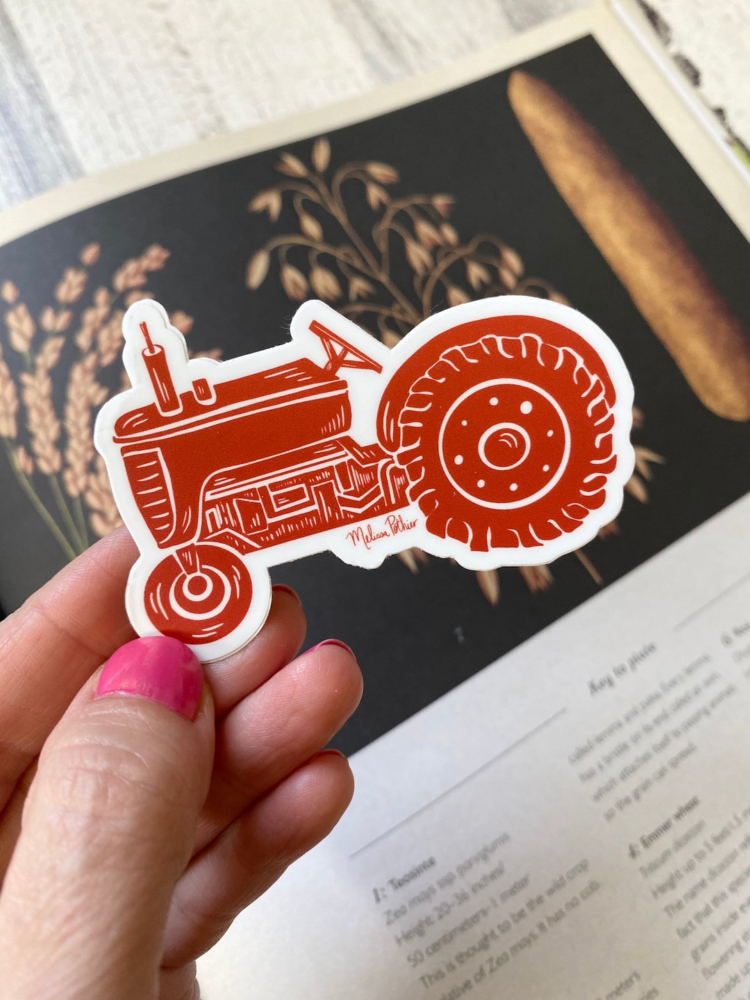 Red Tractor Sticker, Tractor Birthday, Vinyl Sticker, Stocking Stuffer ...