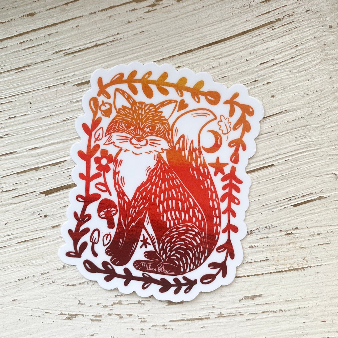 Fox Sticker, Woodland Sticker, Cute Fox Sticker, Fox Art, Fox ...