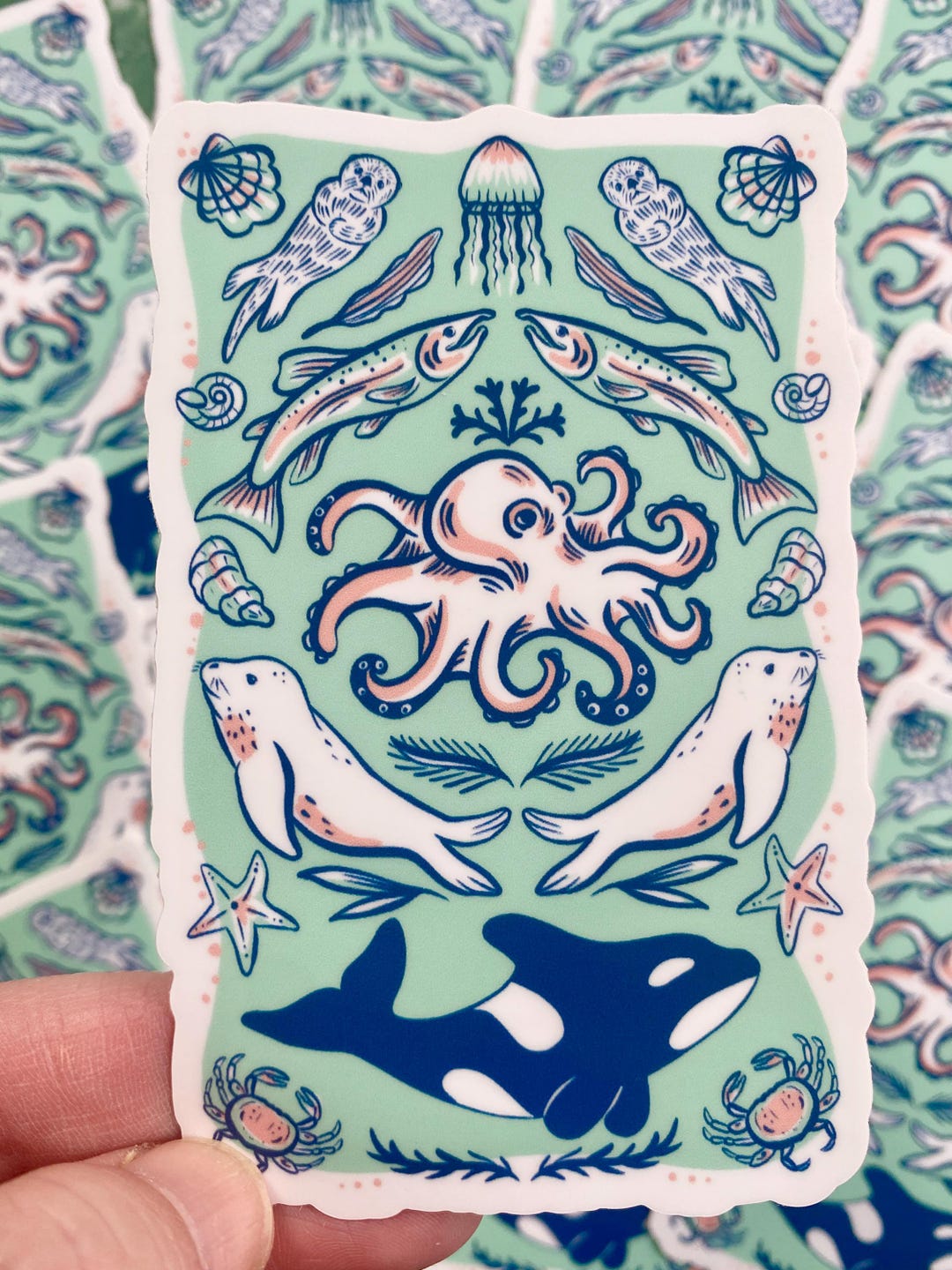 Sea Animal Sticker, Puget Sound, Otter, Orca Sticker, Killer Whale ...