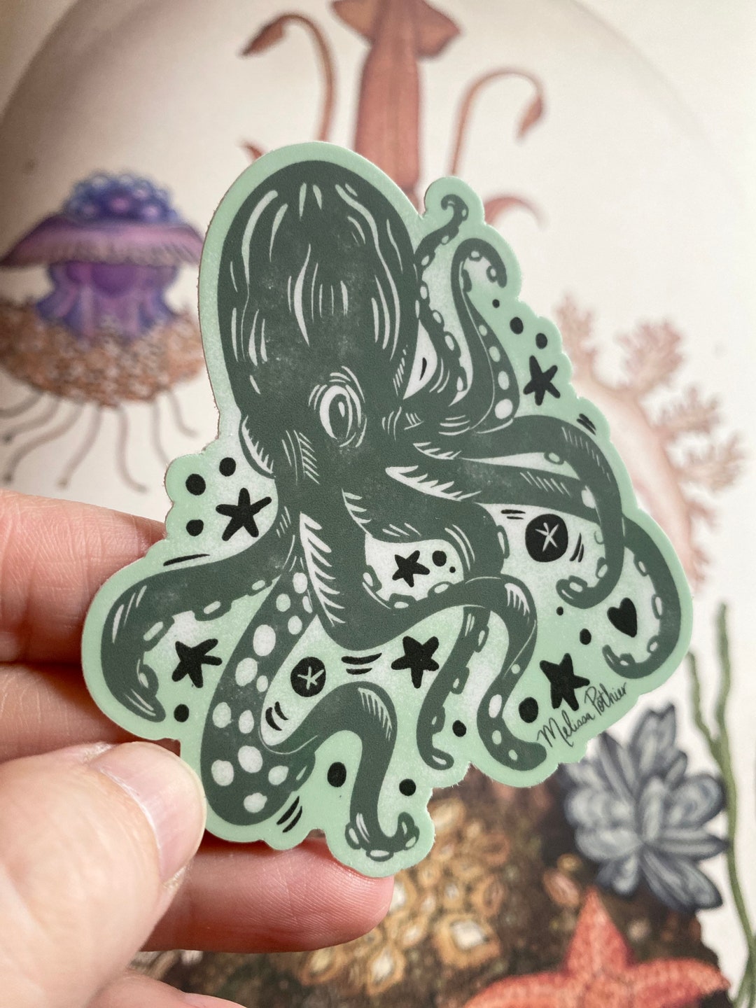 Octopus Sticker, Octopus Vinyl Sticker, Octopus Lover, Love Octopus ...