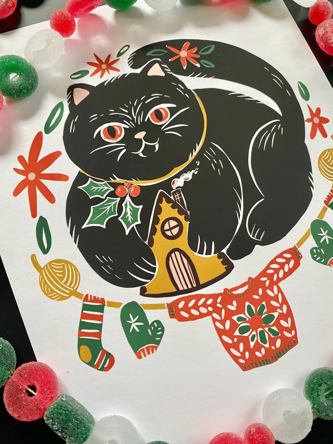 Yule Cat Print, Iceland Yule Cat, Yule Cat Art, Yule Cat Gift ...