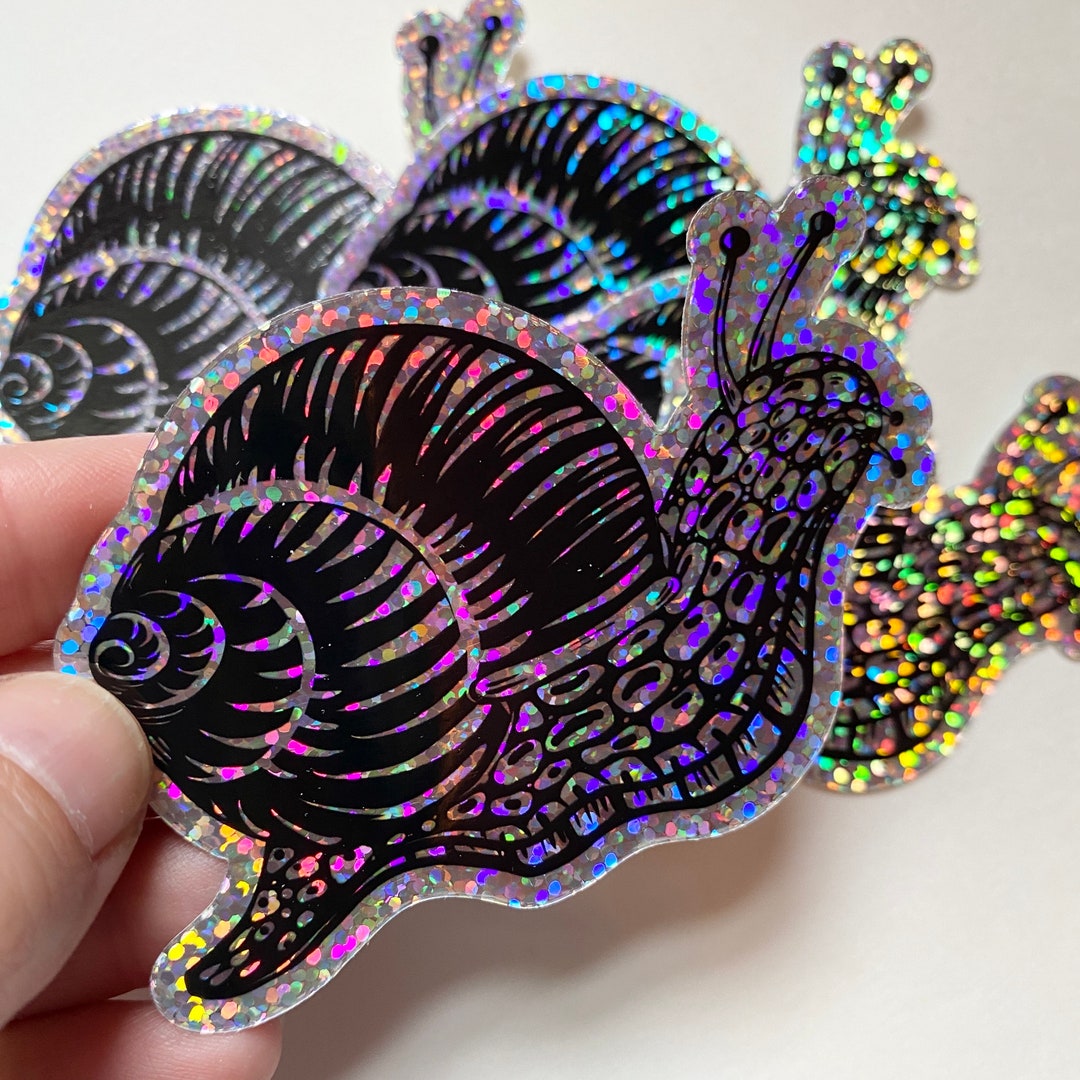Glitter Snail Sticker, Sparkly Water Bottle Sticker, Funny Sticker ...