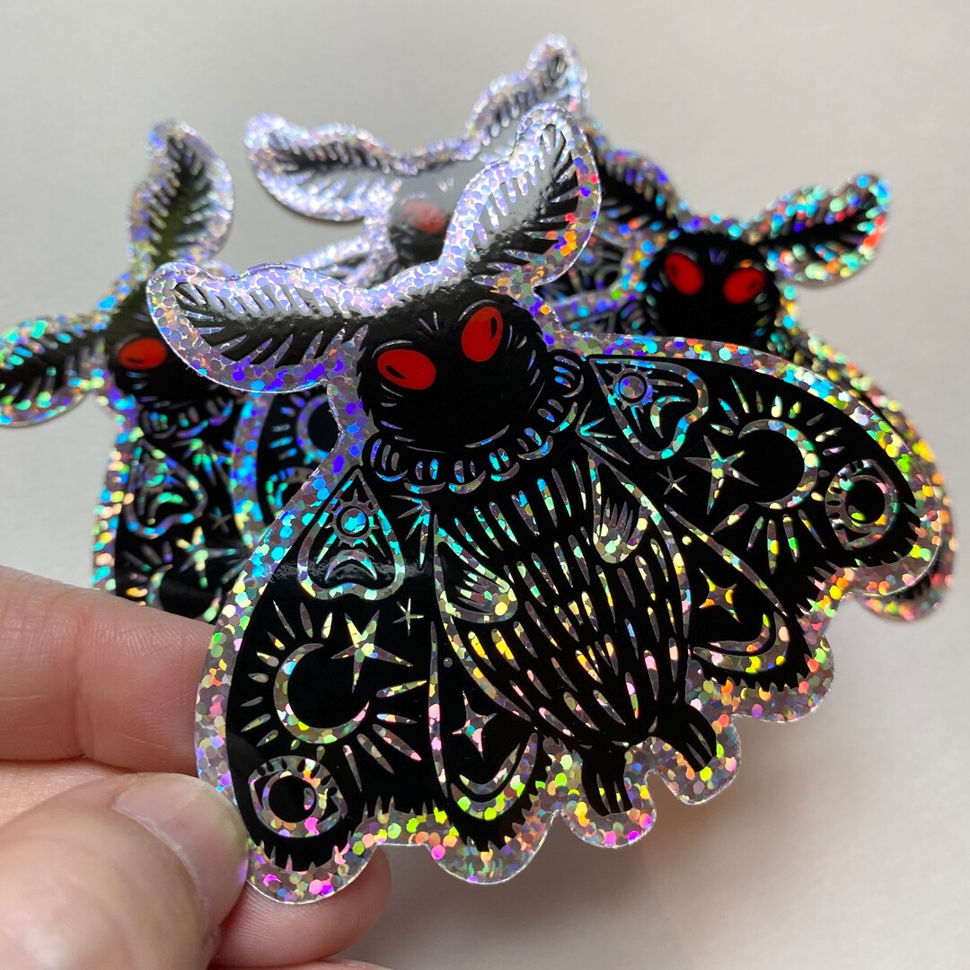 Glitter Mothman Sticker, Moth Man Sticker, Mothman Art, Moth Man ...
