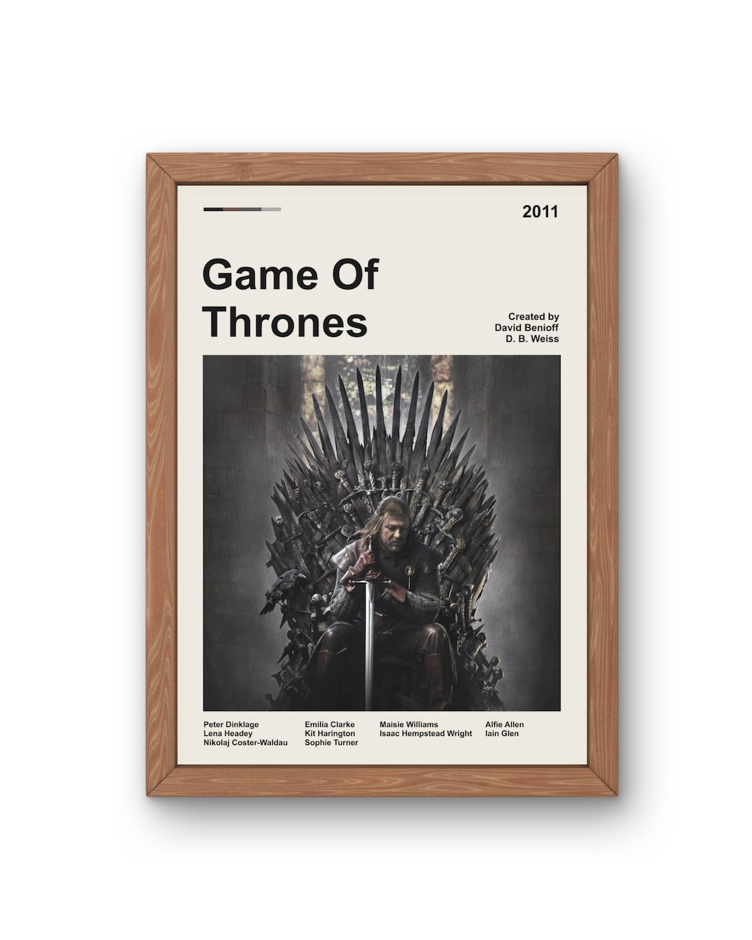 Game of Thrones Poster: Ned Stark on Iron Throne - Matte Art Print - Etsy