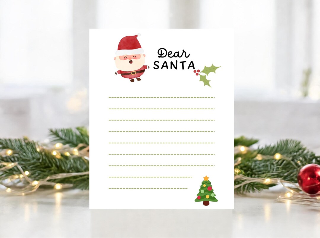 Editable Santa Letter Template, Christmas Wishlist (digital Download ...