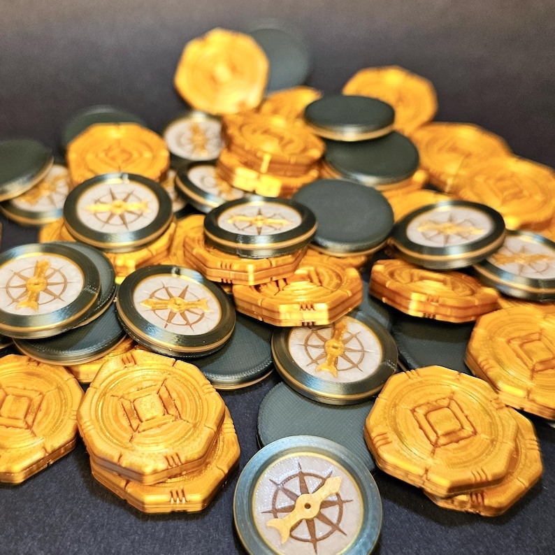 Compass & Gold Token Upgrades Compatible With Lost Ruins of Arnak™ - Etsy