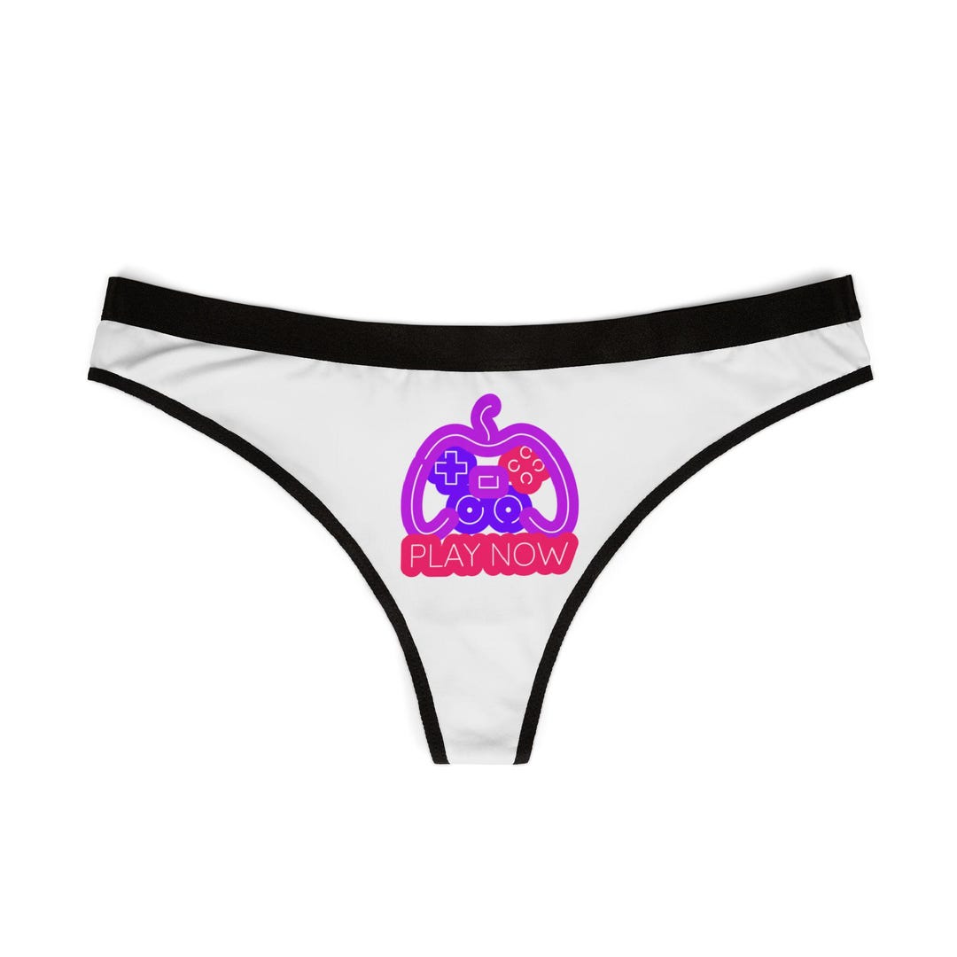 Gamer Console Joystick Gamer Women's Thongs Fun Lingerie Anniversary ...