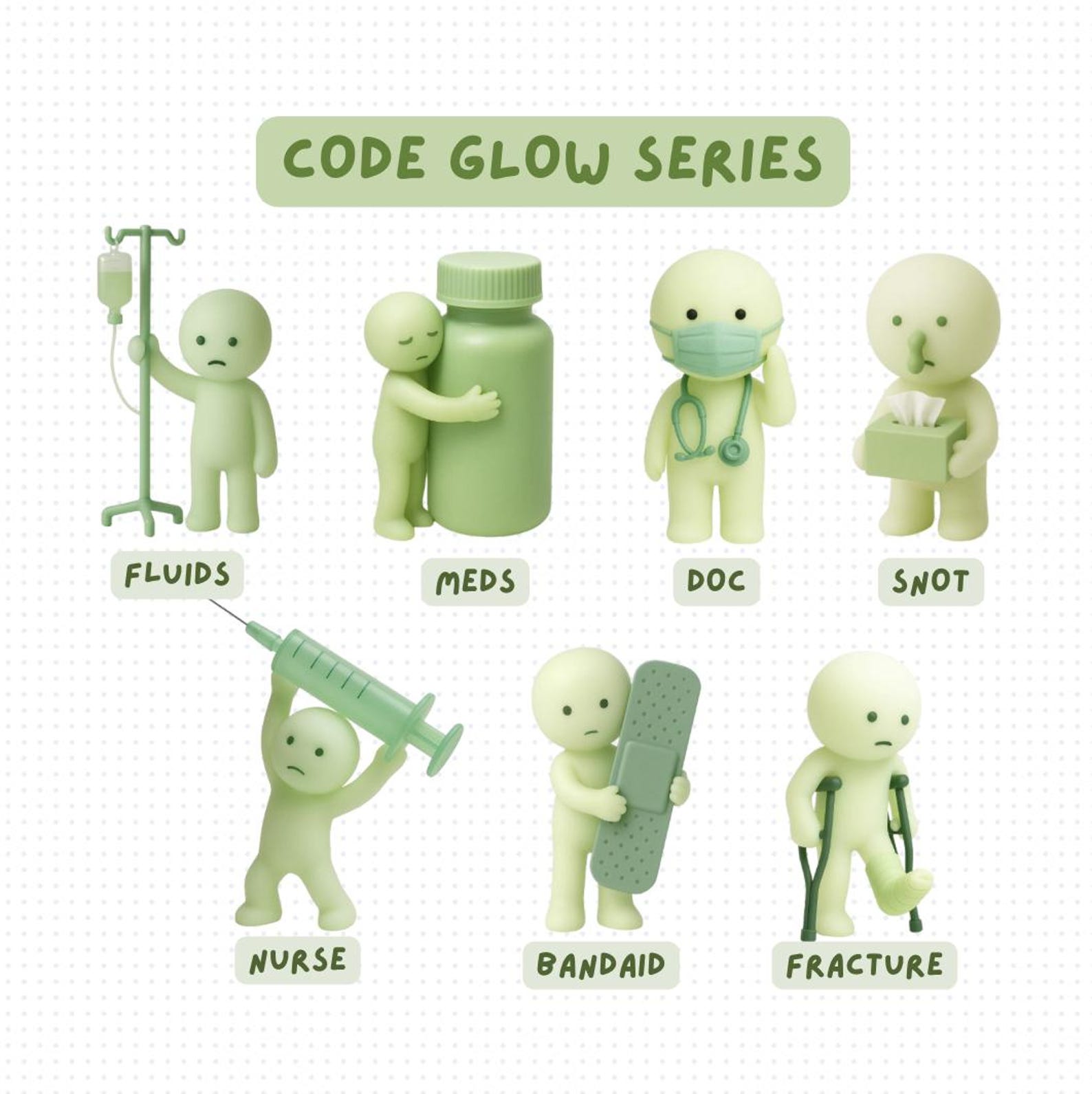 Handmade Resin Smiski-inspired "code Glow" Medical Badge Reels - Etsy