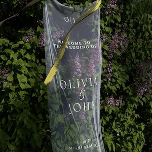 Lace Fabric Wedding Welcome Sign, Personalized Wedding Welcome Sign ...