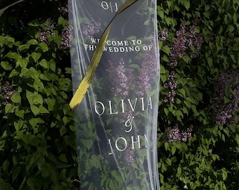 Laced Sheer Fabric Wedding Welcome Sign, Personalized Wedding Welcome ...