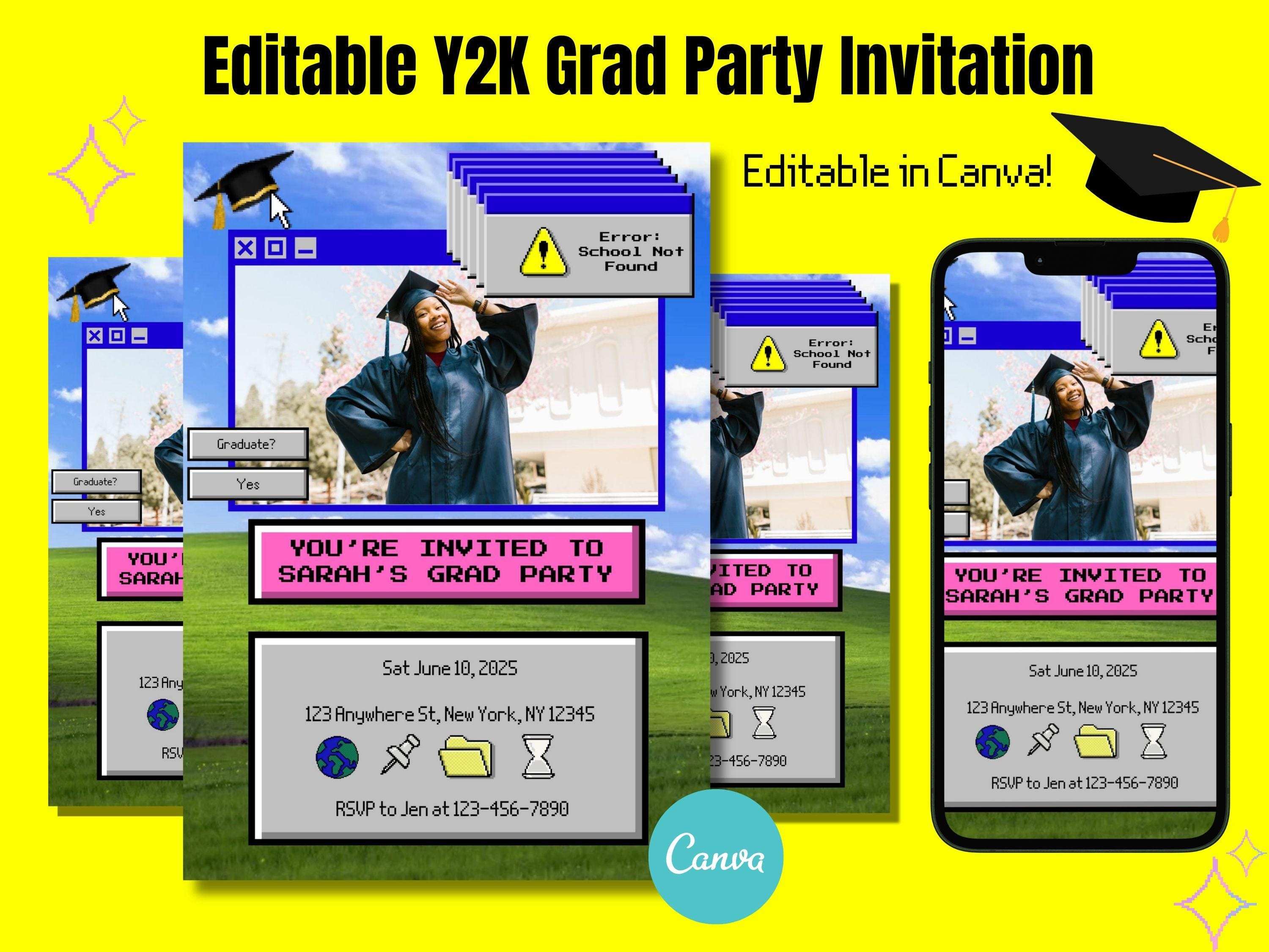 Y2K Graduation Party Invitation | 2000s Aesthetic | Retro Computer ...