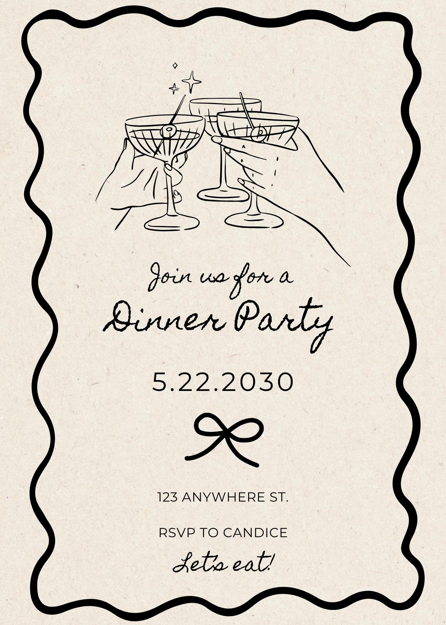 Dinner Party Invitation (digital) - Etsy