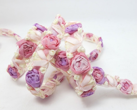 Embellishments Craft Supplies & Tools Embroidered Rose Bud Flower ...