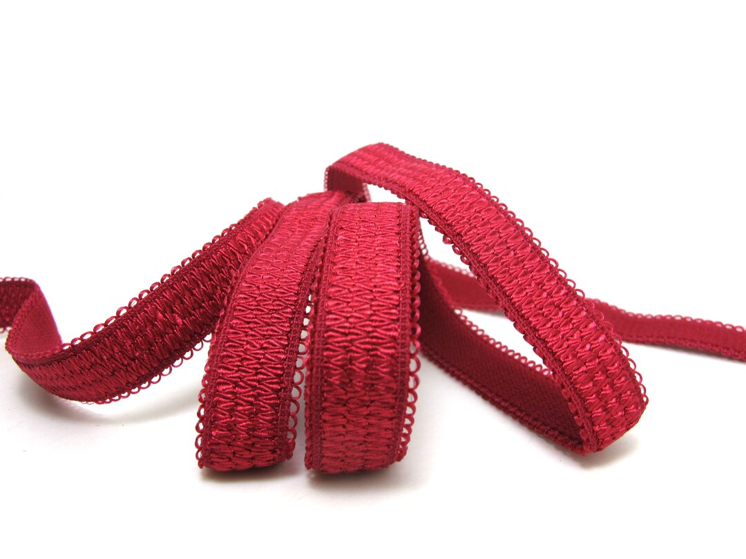 8 Yards 5/8 Inch Dark Red Decorative Pattern Lingerie Elastic|headband ...