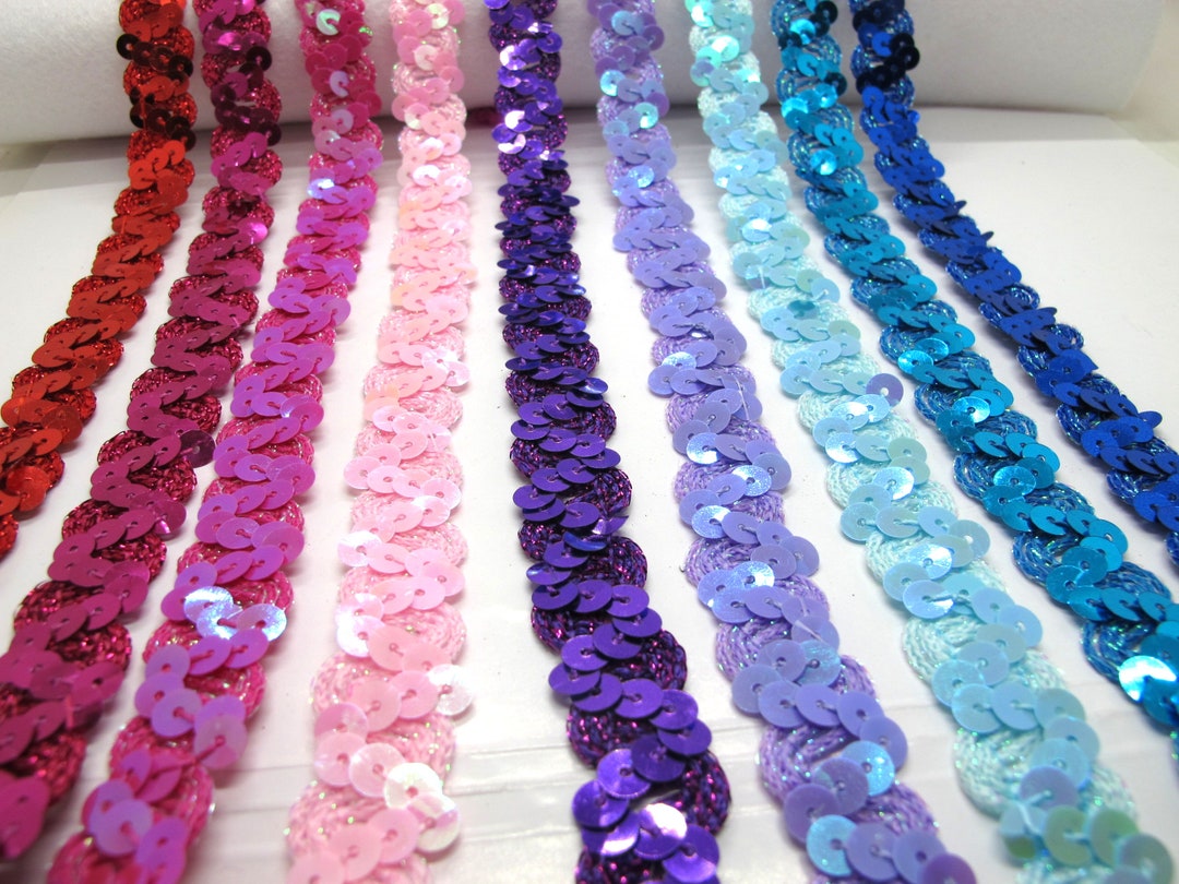 11/16 Inch Sequin Glittery Ric Rac Trim|gimp Braided Trim|french Gimp ...