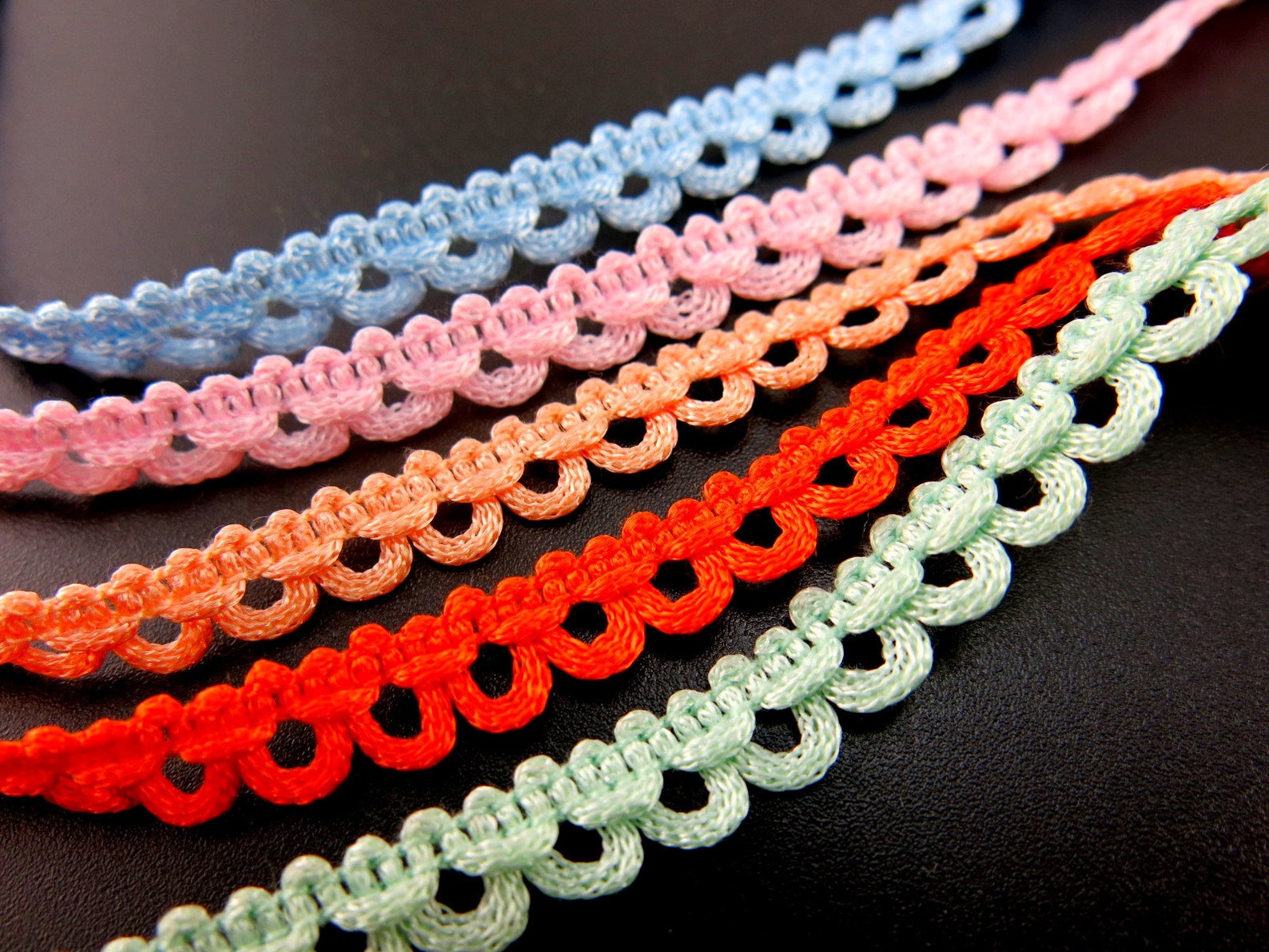 5 Yards 8mm Scallop Edge Gimp Trim, Pastel Color, Loop Trim, Lampshade ...