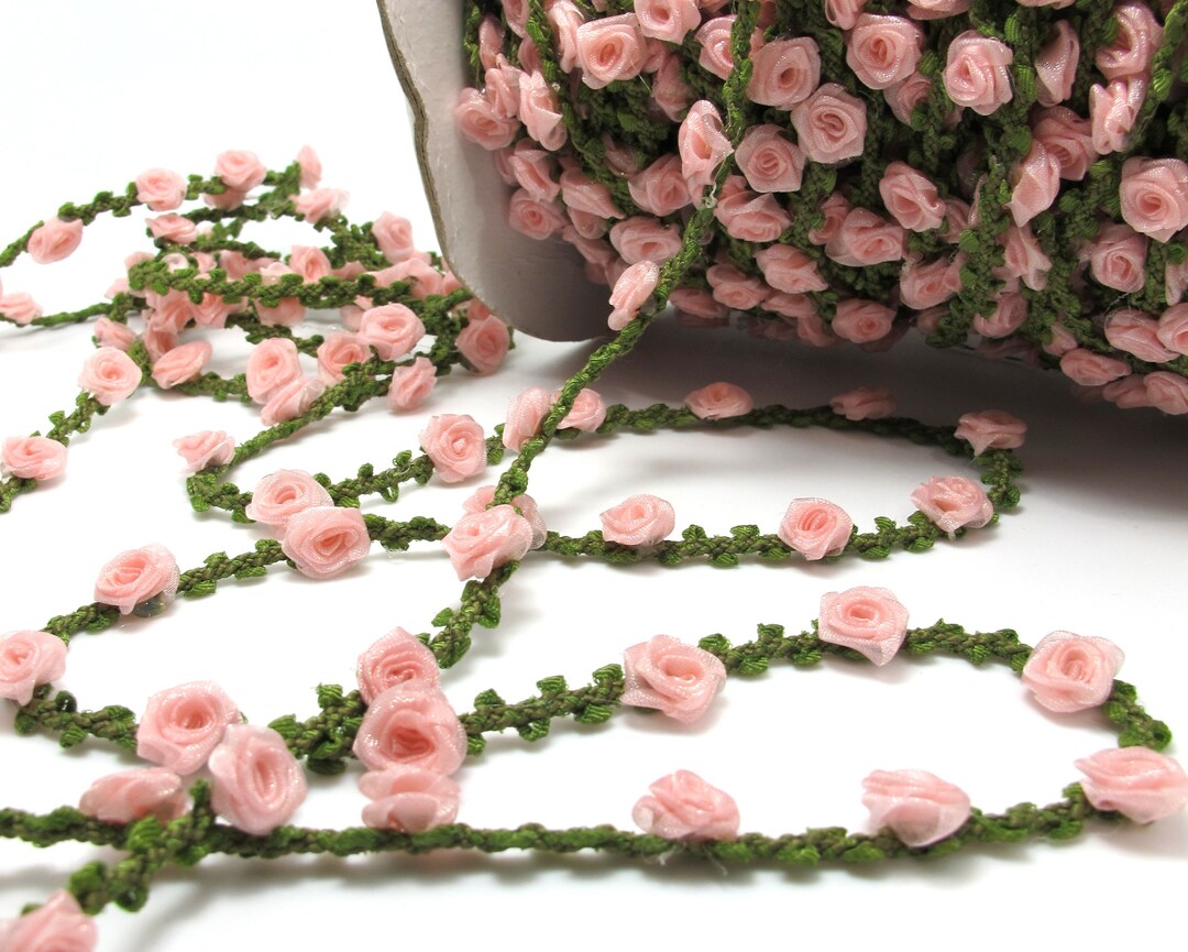 2 Yards Woven Rococo Ribbon Trim With Rose Flower Buds|decorative ...