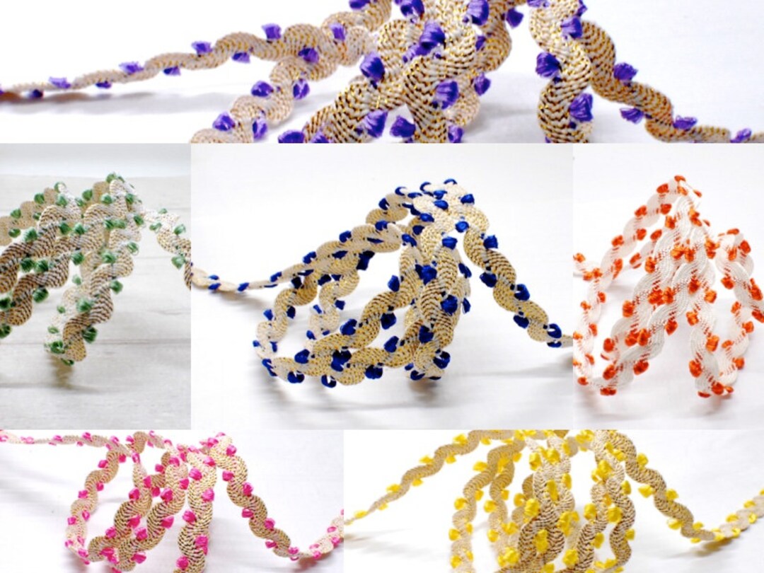 3/8 Inch Metallic Shiny Picot Rick Rack Trim|doll Costume Miniature ...