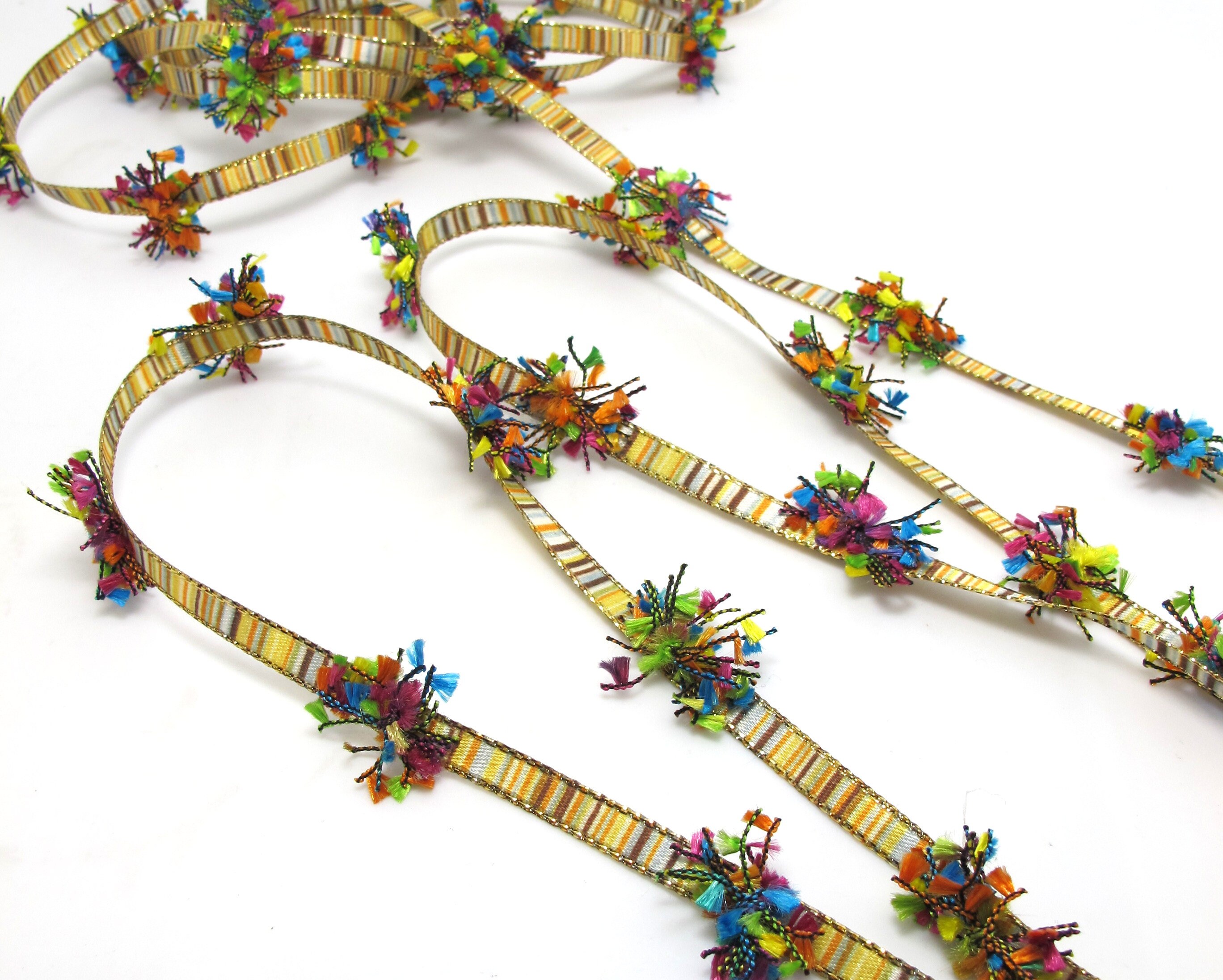 2 Yards Woven Rococo Ribbon Trim With Rose Flower - Etsy