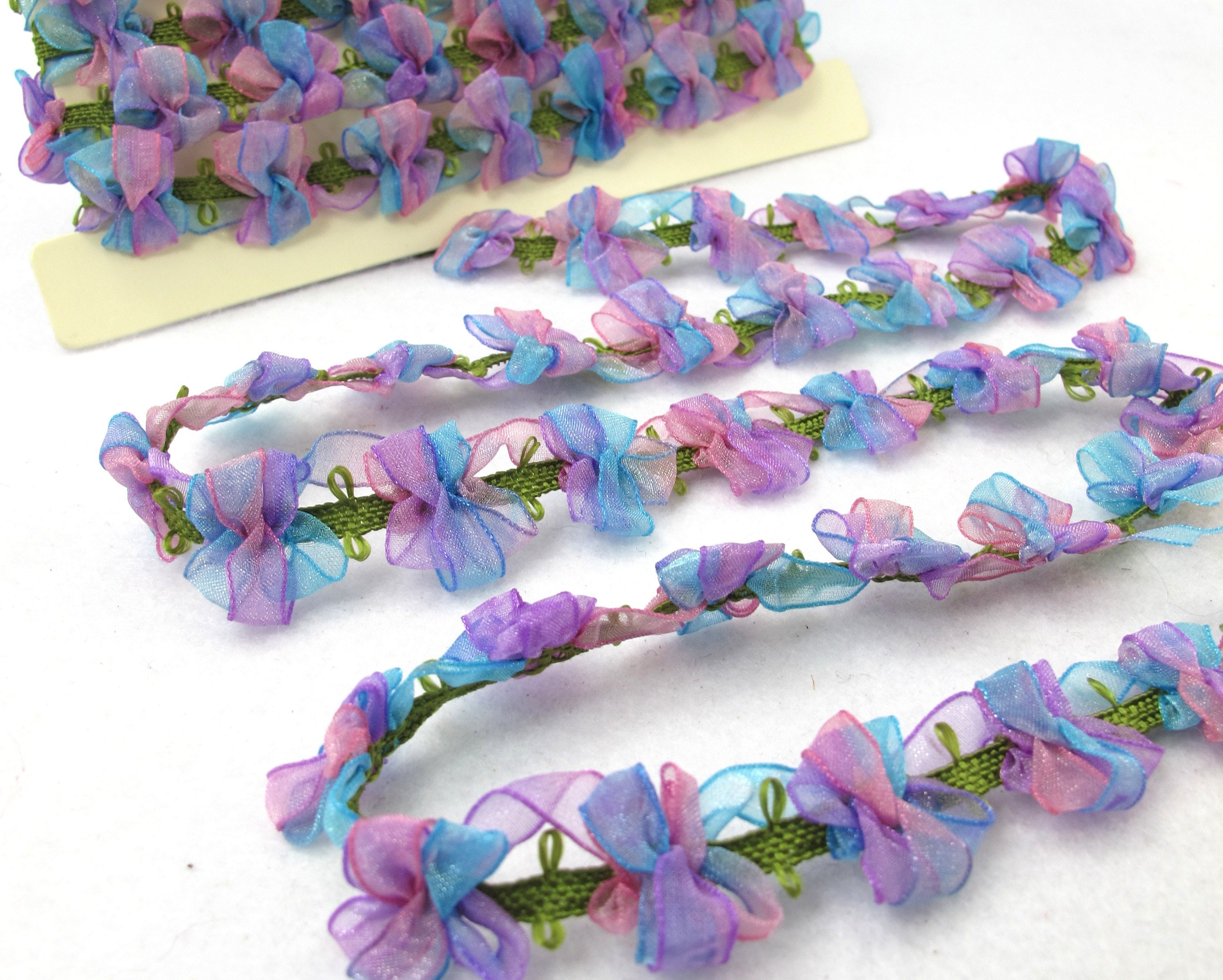 2 Yards Woven Rococo Ribbon Trim With Chiffon - Etsy