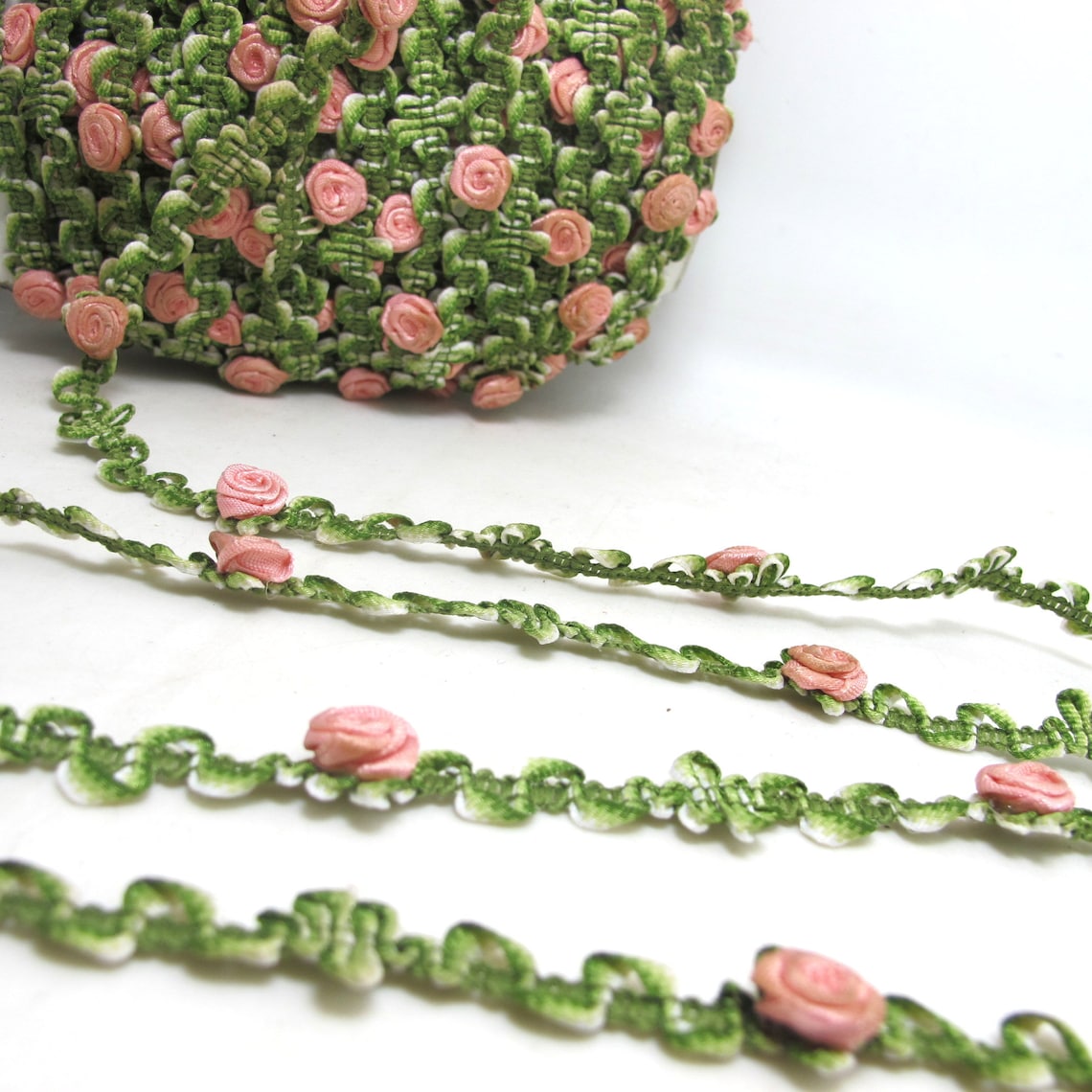 2 Yards Woven Rococo Ribbon Trim With Rose Flower - Etsy