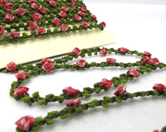 2 Yards Woven Rococo Ribbon Trim With Rose Flower - Etsy