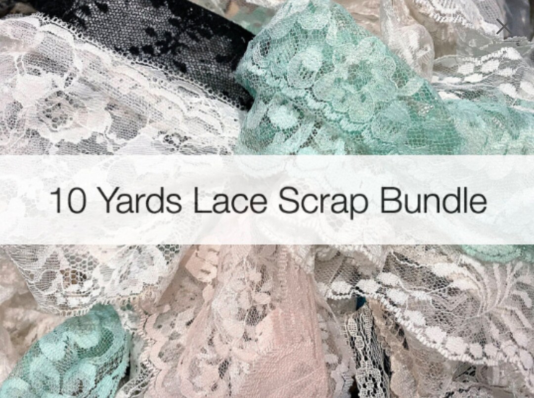 SCRAP BAGS - Random Selection of Lace Trims, Lace Scrap Bundle - 10 ...