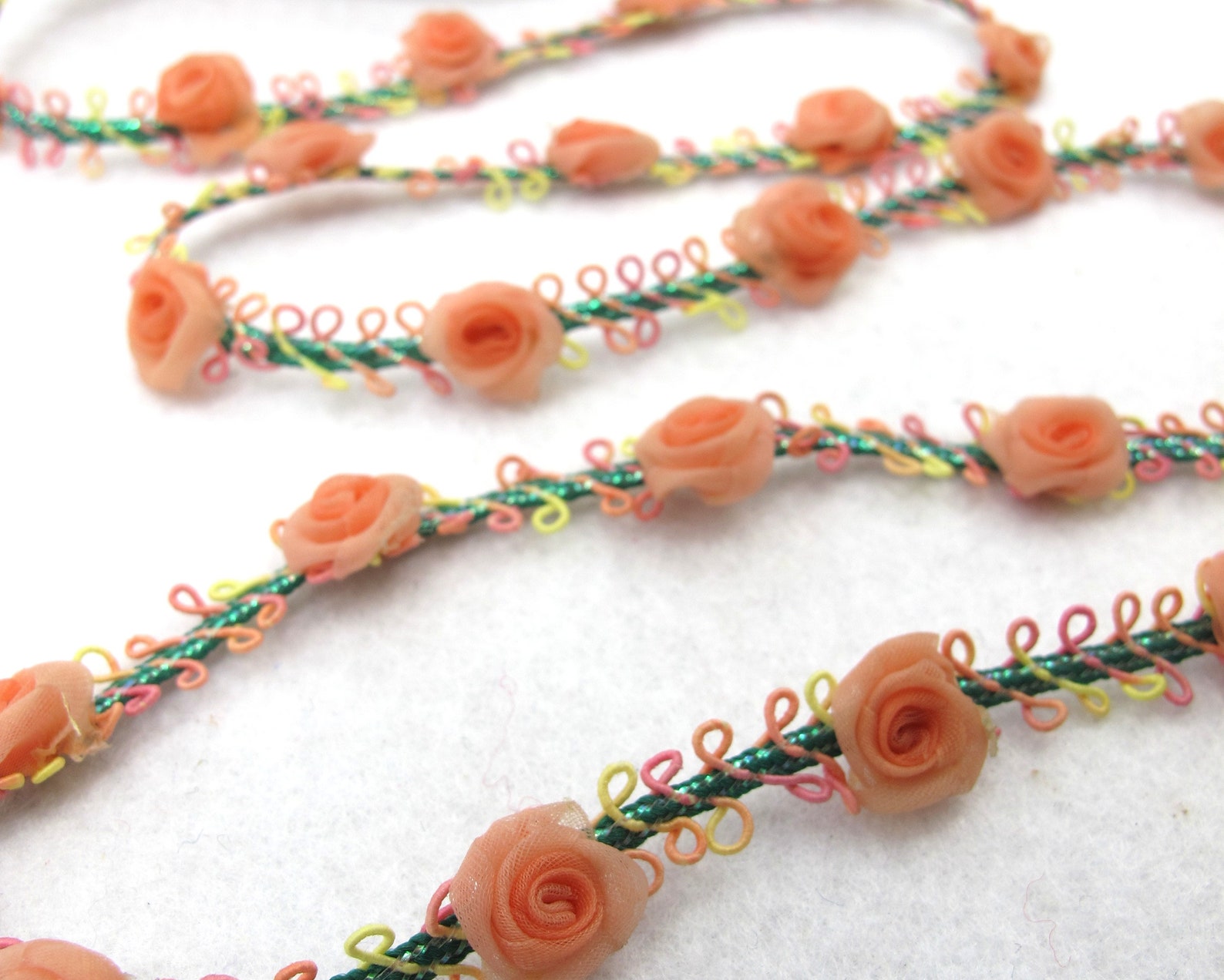 2 Yards Woven Rococo Ribbon Trim With Rose Flower - Etsy