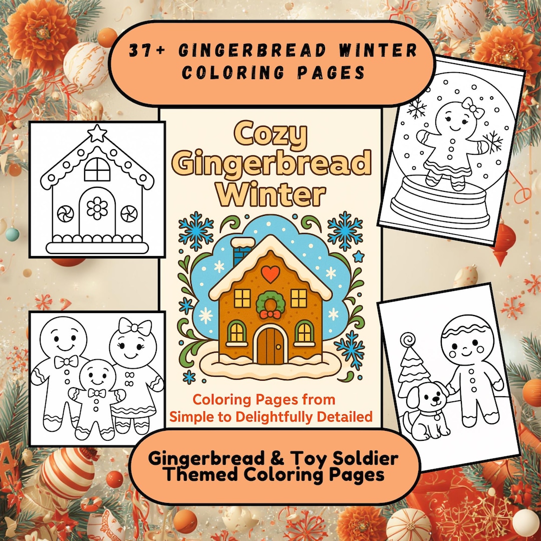 45+ Gingerbread Coloring Pages, Cozy Holiday Pages Images, Beginner to ...
