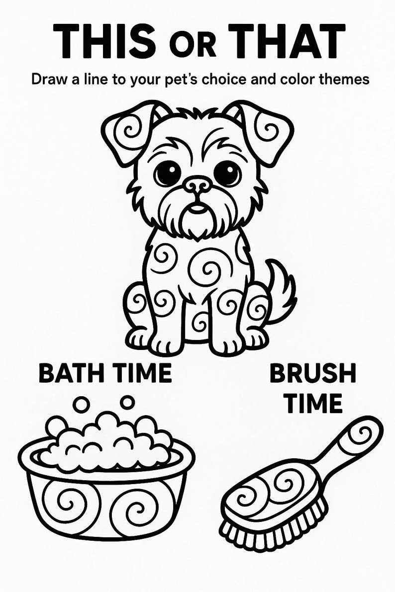 Swirl Pups Coloring Book: 30+ Dog Breed Pages, Memory Care (PDF ...