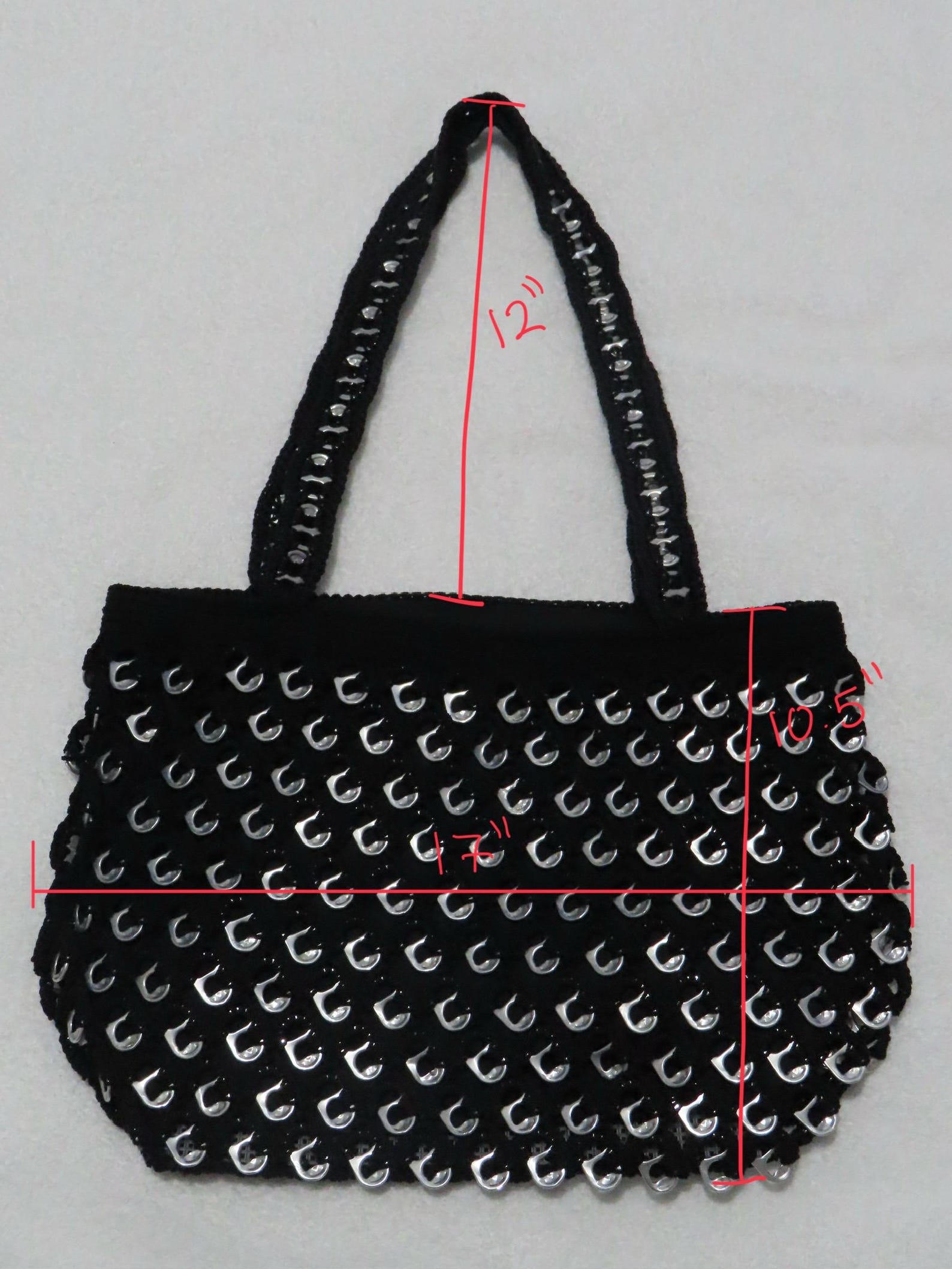 Black Crocheted Soda Can Pull Tabs Shoulder Bag/purse - Etsy