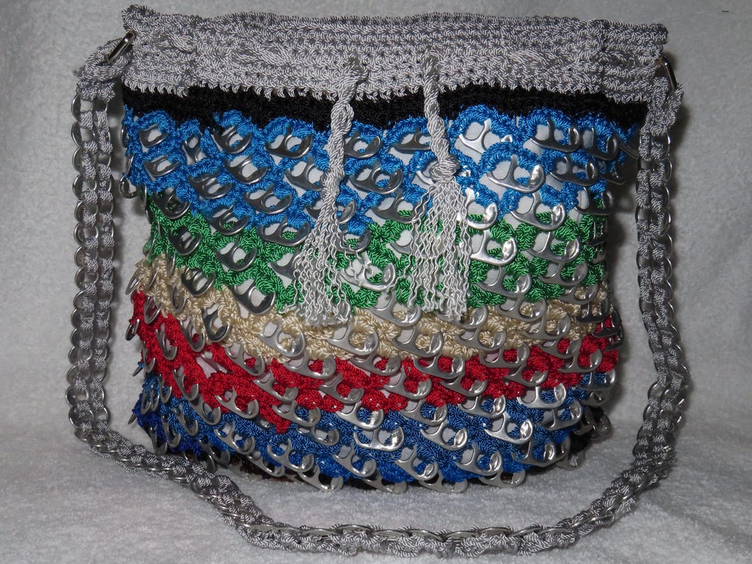 Rainbow Crocheted Soda Can Pull Tab Crossbody Purse - Etsy